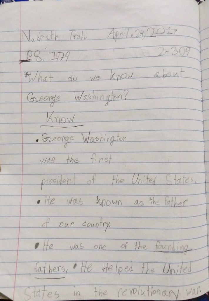 "George Washington Facts" - 2nd Grade - nstrahi