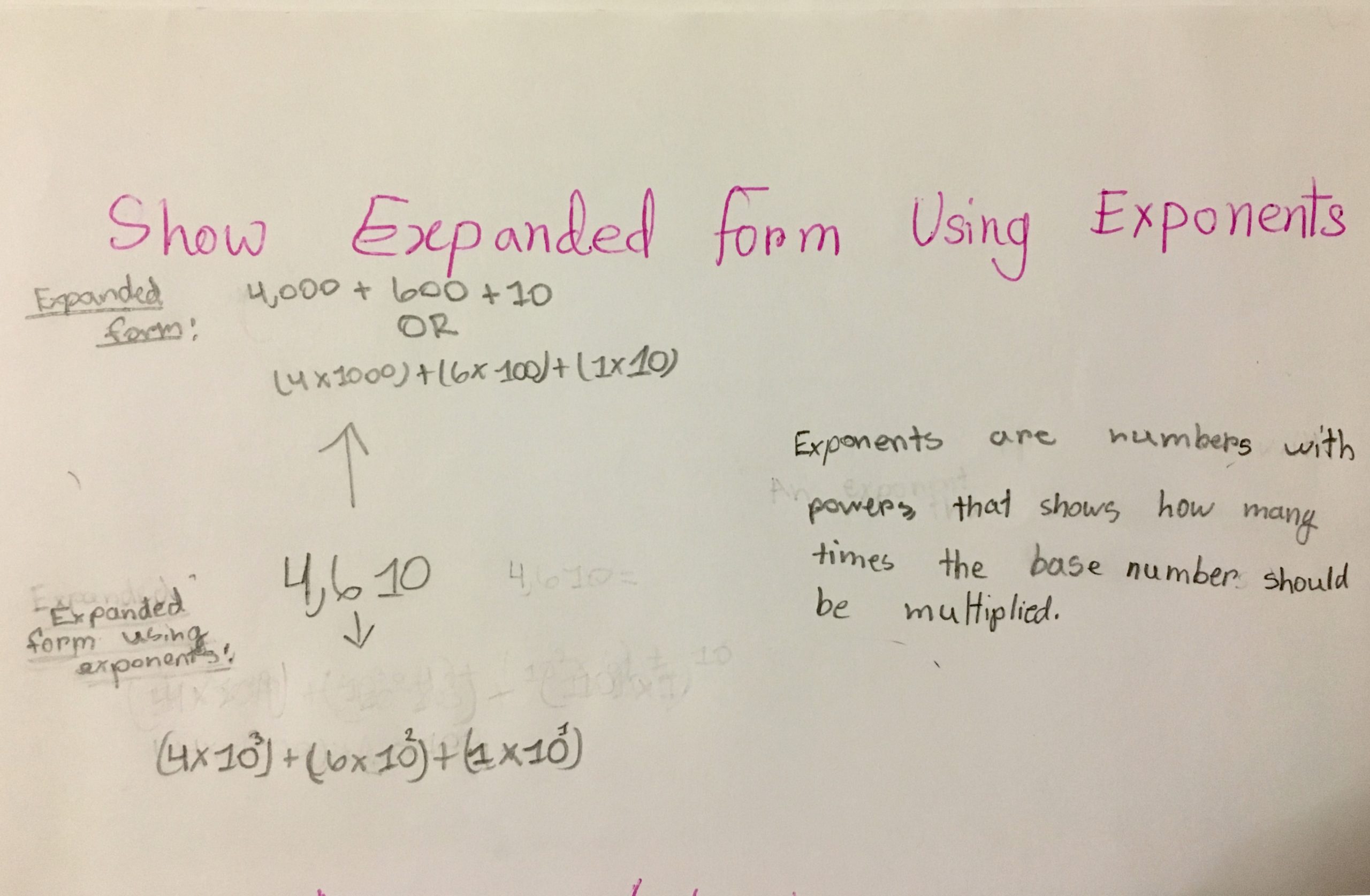 Showing Expanded Form Using Exponents Nstrahi